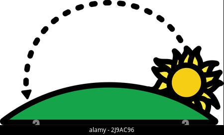 Sunrise Icon. Editable Bold Outline With Color Fill Design. Vector ...