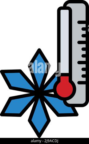 Winter Cold Icon. Editable Bold Outline With Color Fill Design. Vector ...