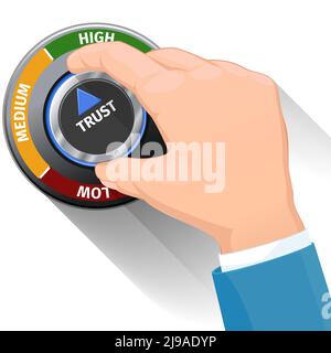 Trust knob button switch. High confidence level concept. Technical ...
