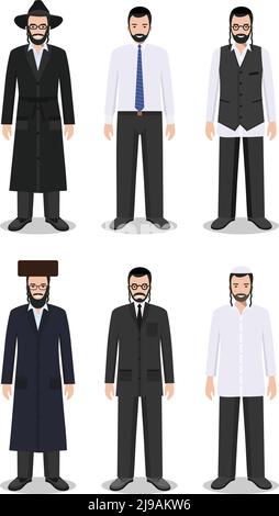 Detailed illustration of different standing jewish men in the ...
