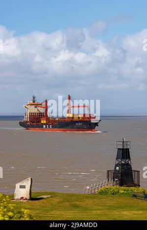 Container ship MSC Emily heading to Portbury docks Stock Photo - Alamy