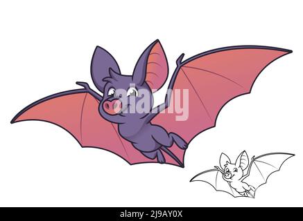 Baby Bat Isolated Coloring Page for Kids Stock Vector Image & Art - Alamy