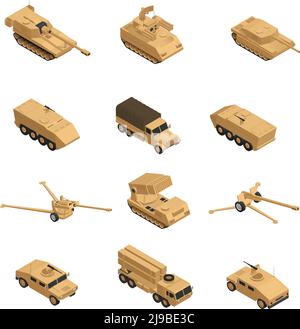 Armored car icon set in flat and line style. Military vehicle, army ...