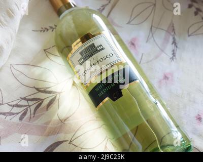 Medium Dry white wine Conte Fosco. 2021 Stock Photo - Alamy