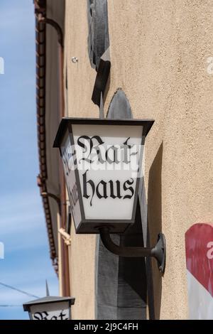 Chur, Switzerland, April 11, 2022 People are walking through the city ...