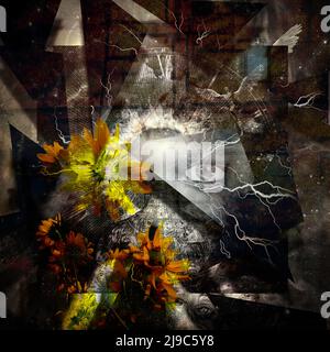 Surreal art. Shards of reality. 3D rendering Stock Photo - Alamy