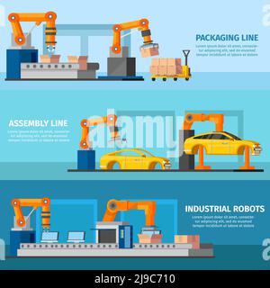 Packaging process concept with robotic loaders illustration Stock Vector Image & Art - Alamy