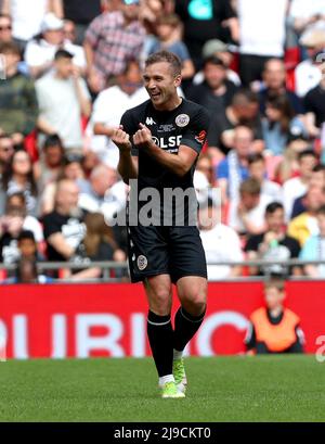 Bromley's Michael Cheek celebrates scoring their side's second goal of ...