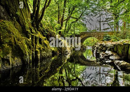 River Esk from Trough House Bridge in Eskdale, Cumbria, UK Stock Photo ...