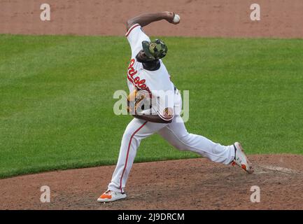 Baltimore Orioles relief pitcher Felix Bautista delivers during the ...