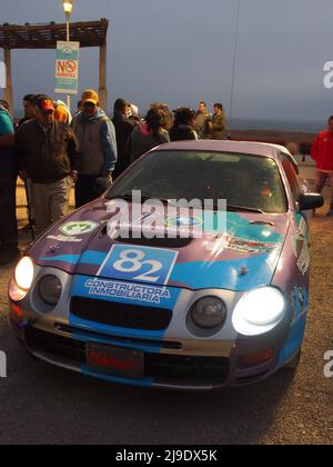 Car racing at the starting line and promotional Super Prime of the ...