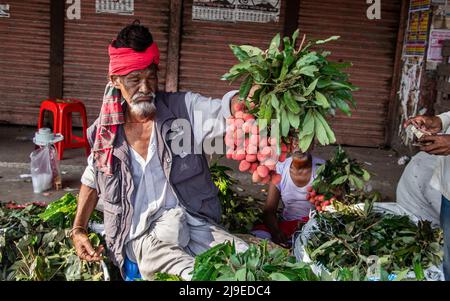 Lichi is a fruit that is very popular in Bangladesh. Vendors are ...