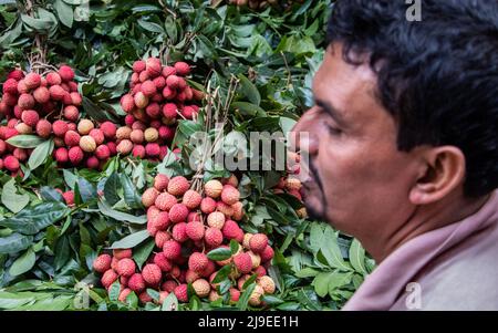 DHAKA, BANGLADESH May 23 2022 using escalator in Bashundhara City ...