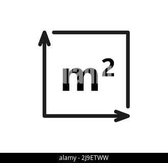 Square Meter icon. M2 sign. Flat area in square metres . Measuring land ...