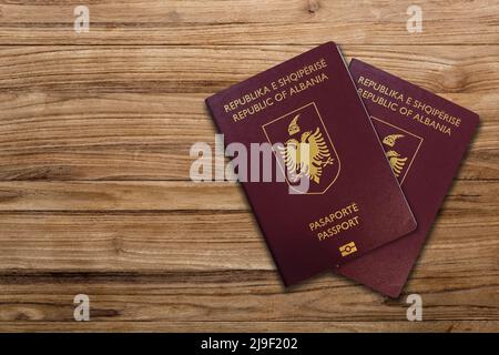 Albanian passport on its flag, The Albanian passport is a travel ...