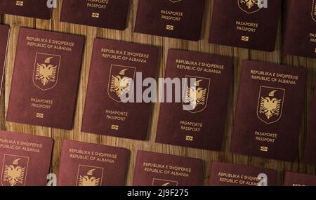 Albanian passport on its flag, The Albanian passport is a travel ...