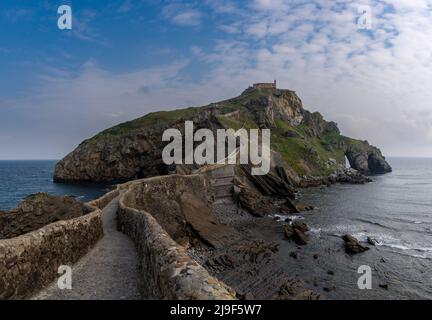 Bakio, Spain - 3 May, 2022: view of the church of San Juan de ...