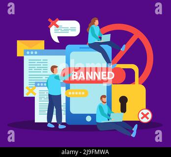 Internet website blocking abusive users ip addresses flat landing page ...