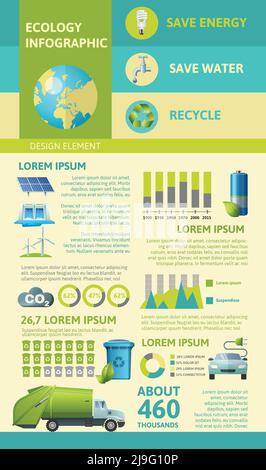 Alternative energy infographics set with eco symbols and charts vector ...