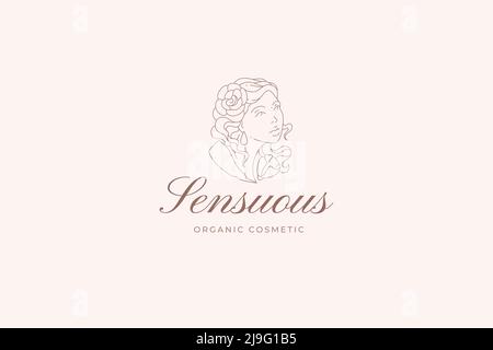 Blossom medieval woman bust antique monument elegant hairstyle and ...