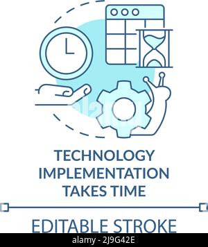 Implementation time turquoise concept icon Stock Vector Image & Art - Alamy