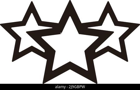 Vector icon concept of three stars. Black outlines Stock Vector Image ...