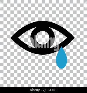 Eye with tear drop black icon. Crying logo Stock Vector Image & Art - Alamy