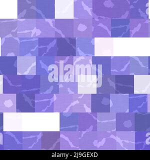 Random patchwork purple mosaic pixel grid seamless pattern. Modern ...