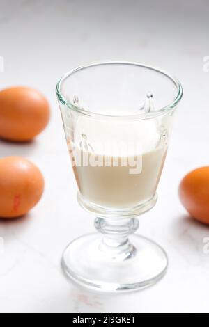 alcohol drink made of eggs Stock Photo - Alamy