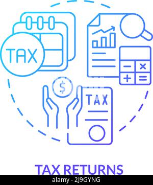 Returns blue gradient concept icon Stock Vector Image & Art - Alamy