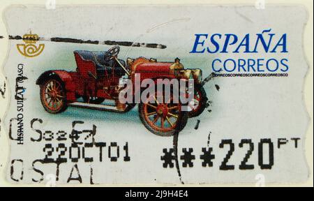 Photo of a machine printed Spanish ATM postage stamp with a still life ...
