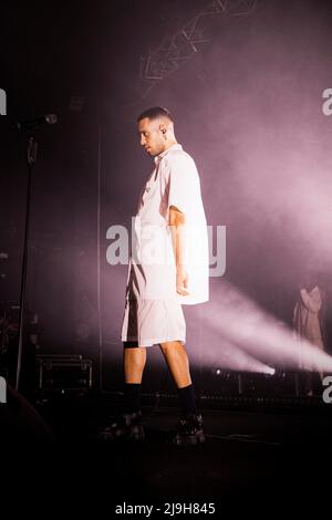 Italian singer Mahmood performs in concert with his “Tour 2024” during ...
