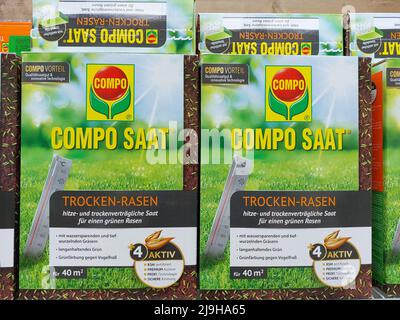 Compo fertilizer for lawn in a market Stock Photo - Alamy