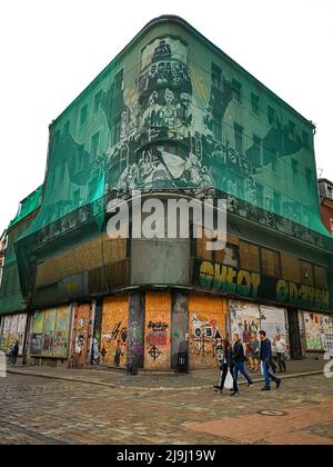 Poznan, Poland - June 2021: Mural street art painting on whole wall of ...