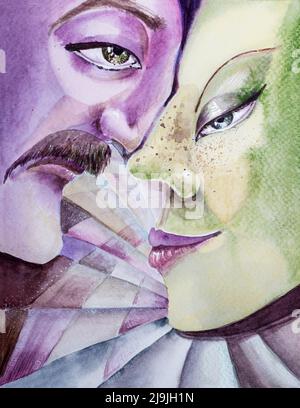 two faces opposite to each other Stock Photo - Alamy