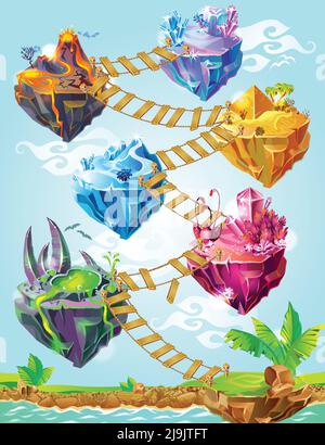 Platform game background template illustration Stock Vector Image & Art ...