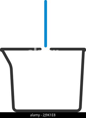 Icon Of Bucket. Editable Bold Outline With Color Fill Design. Vector ...
