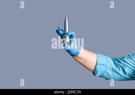 Proctological tools for examination of patient in hands of doctor ...