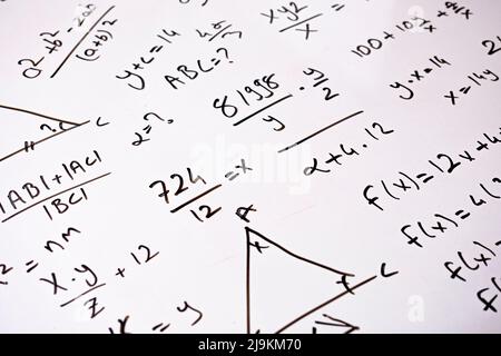 School board with math calculations Stock Photo - Alamy