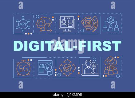Digital first mindset word concepts dark blue banner Stock Vector Image & Art - Alamy