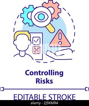 Management of risks line icon concept. Management of risks flat vector ...