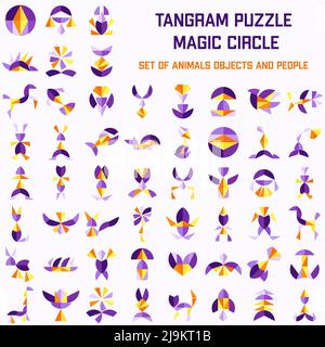 Set of Tangram Puzzle. Magic Circle. Tangram Stock Vector Image & Art ...