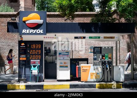 A gas station from the Spanish fossil fuel energy and petrochemical ...