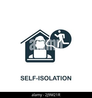 Self-Isolation icon. Monochrome sign from lockdown collection. Creative ...