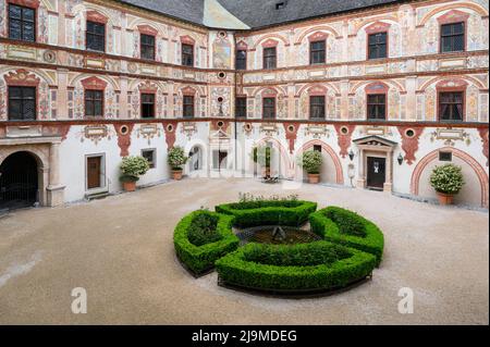 patio of Tratzberg castle in Tyrol Stock Photo - Alamy