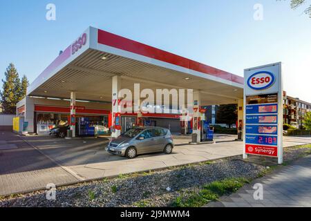 Gas pump at ESSO filling station in Azamino district in the Japanese ...