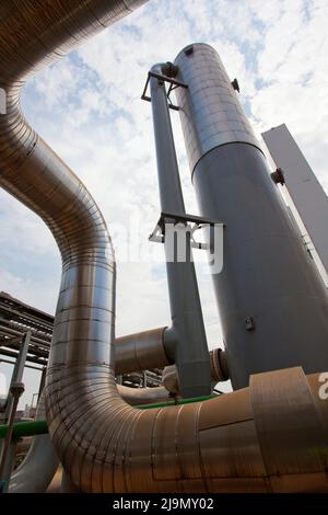 Flow & Structure: Industrial metal piping at Kansanshi Stock Photo - Alamy