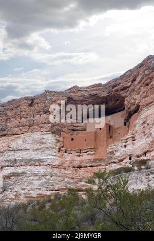 Ancient well preserved Native American cliff dwelling in side of ...