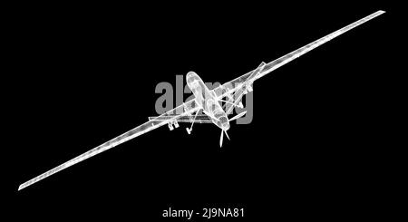 Unmanned Aerial Vehicle (UAV) , body structure, wire model Stock Photo ...