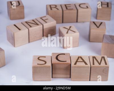 Wooden blocks with symbol of phishing concept Stock Photo - Alamy